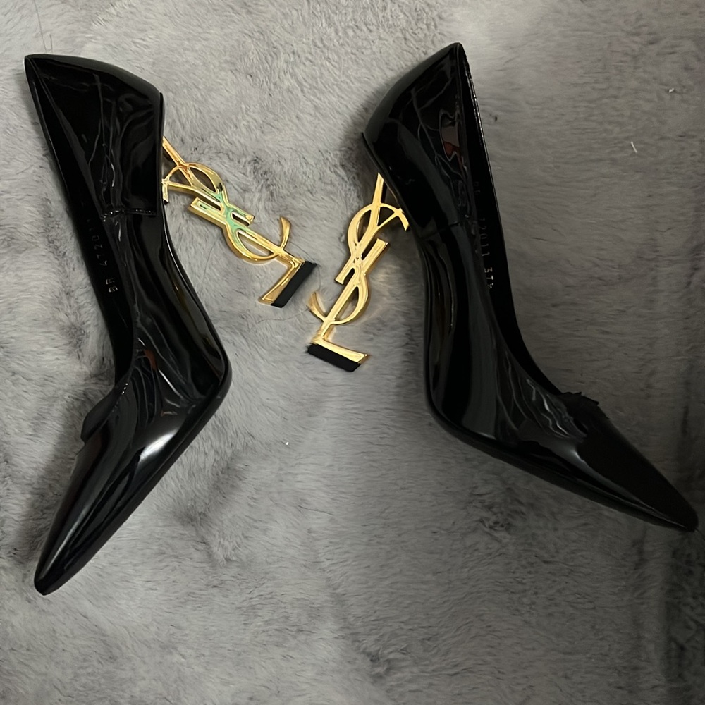 Opyum Pumps In Patent Leather With Gold-Tone Heel Ysl - Gem